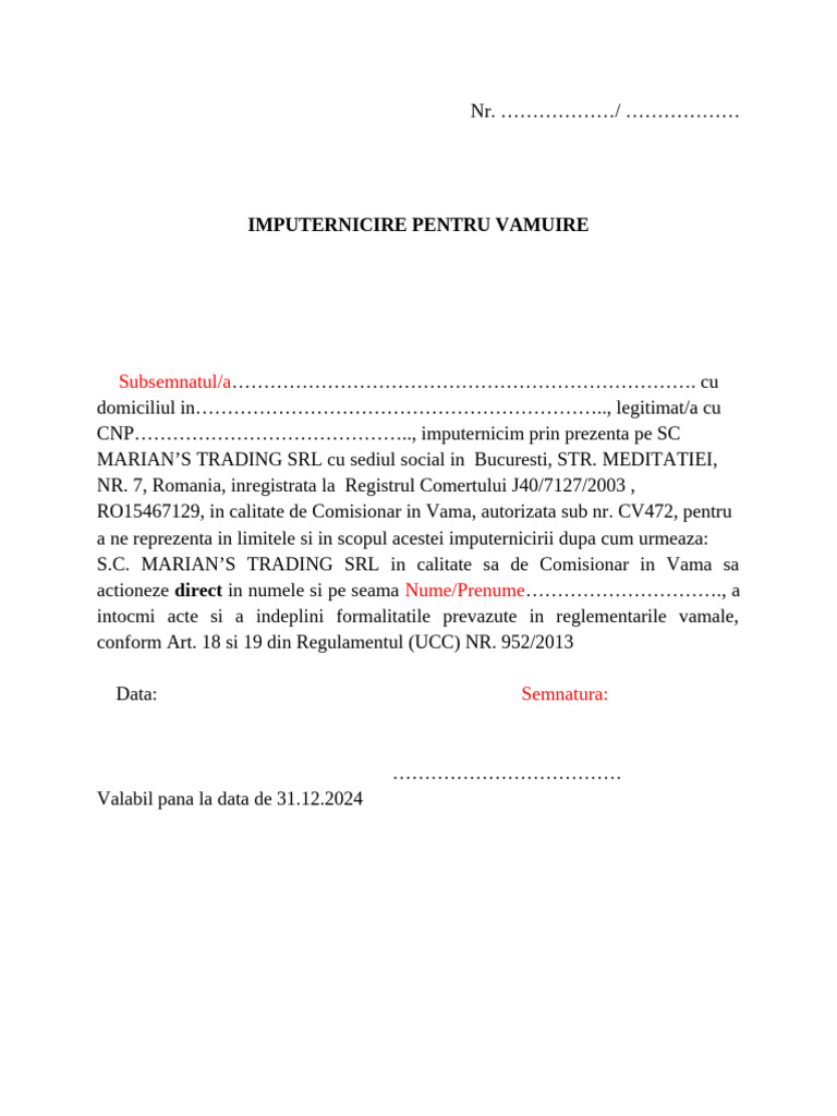 Imputernicire Directa | PDF