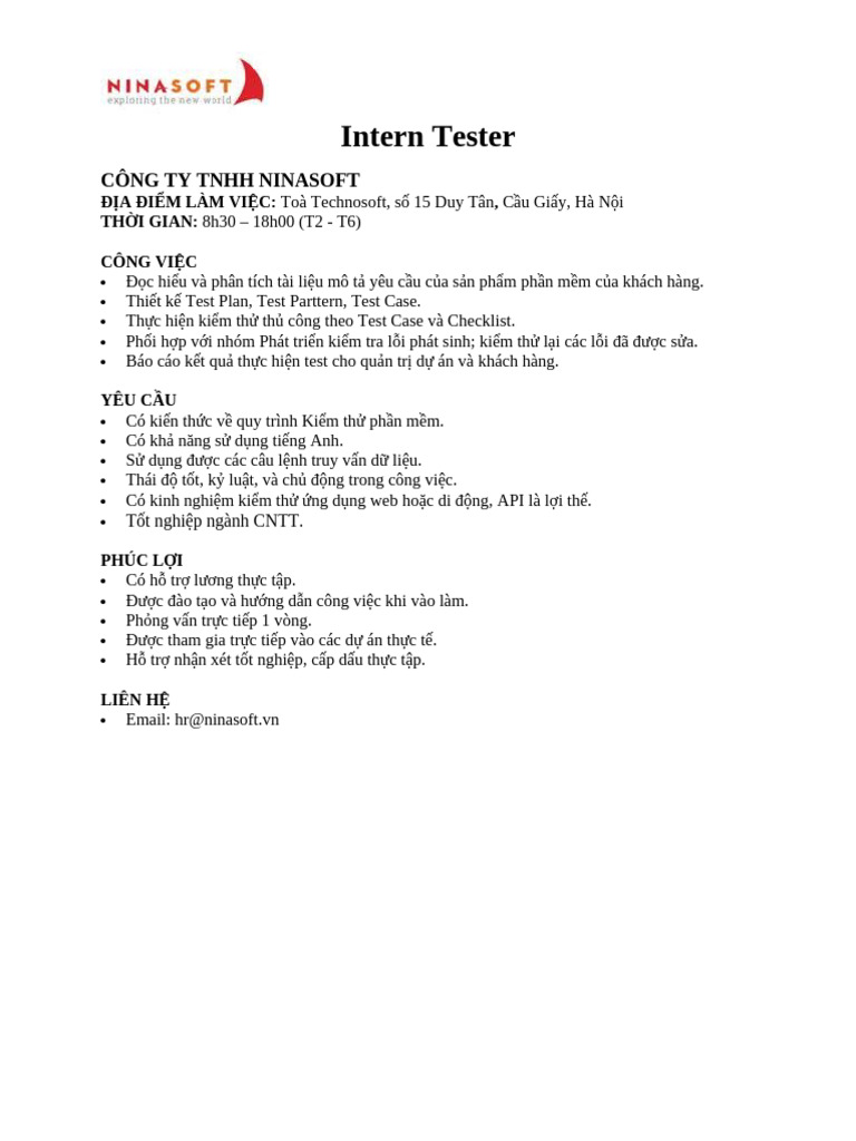 Intern Tester | PDF