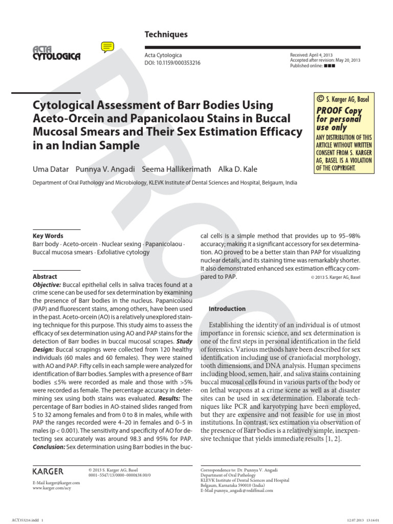 Barr Body Article_proofs | PDF