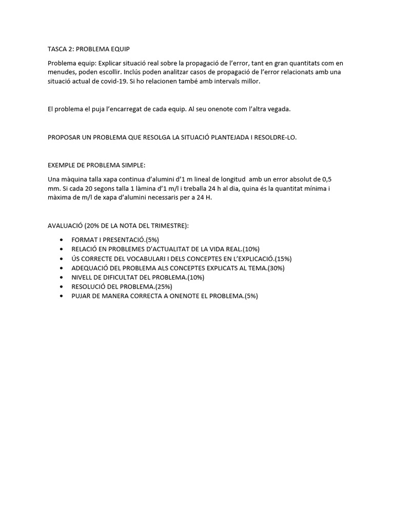 Tasca 2 - Problema Equip | PDF