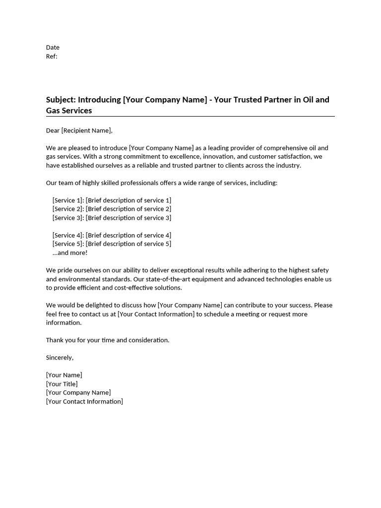 Company Presentation Letter (General OG Serv.) | PDF Company Presentation Letter (General OG Serv.) | PDF