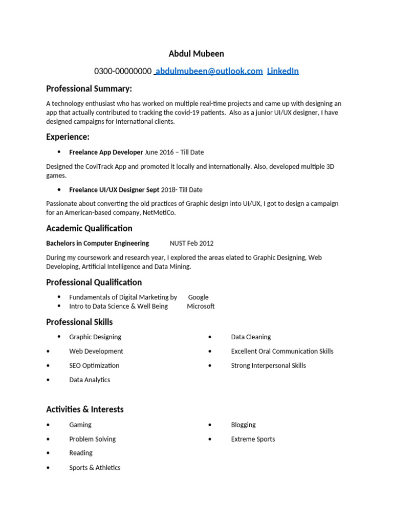 sample resume | PDF