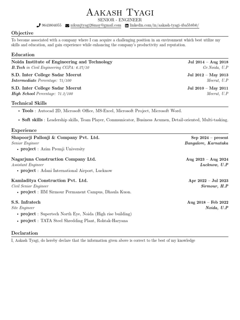 Aakash Tyagi Resume | PDF | Art | Career & Growth