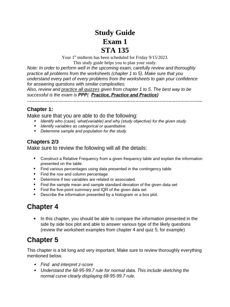 Study Guide Midterm 1 | PDF