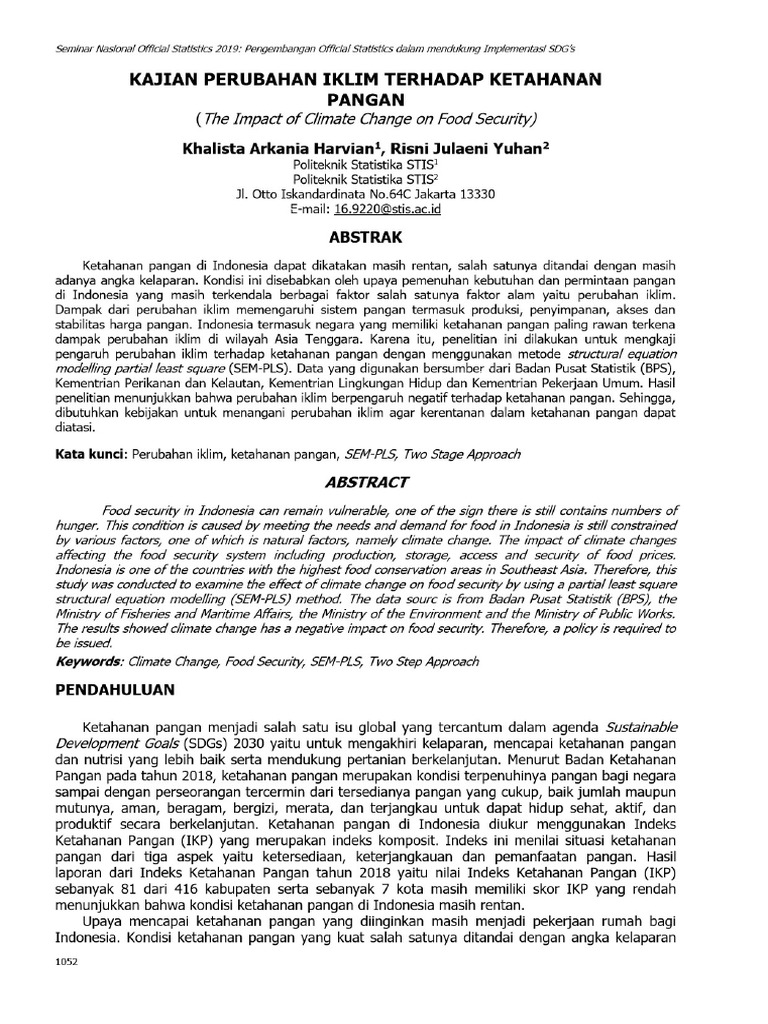 Harvian Dan Yuhan - 2019 - Kajian Perubahan Iklim THD Ketahanan Pangan | PDF