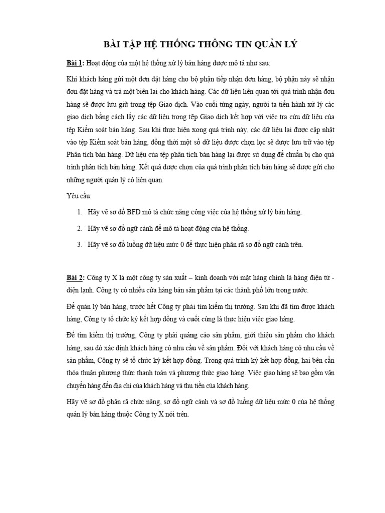 Bai Tap HTTTQL | PDF