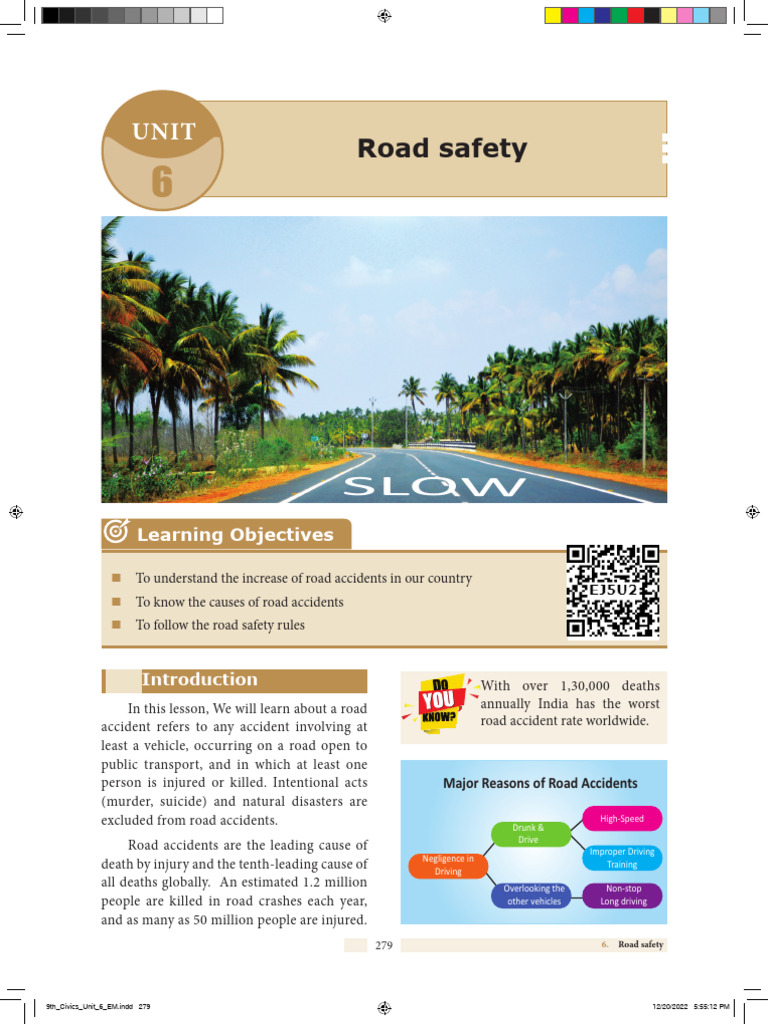 Road Safety: Learning Objectives | PDF