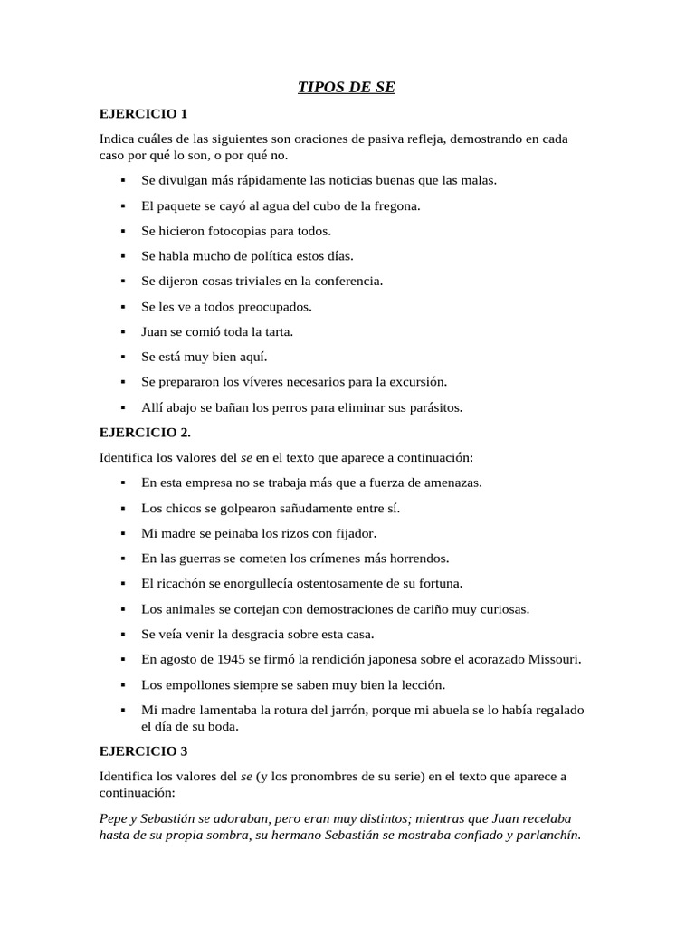 Tipos de Se + Perífrasis | PDF