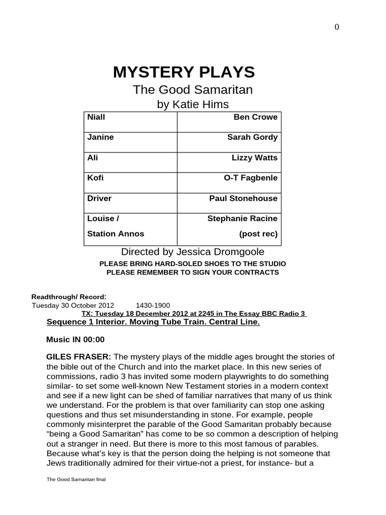 Radiodrama Script ENG 2 The-Good-Samaritan-Katie-Hims | PDF