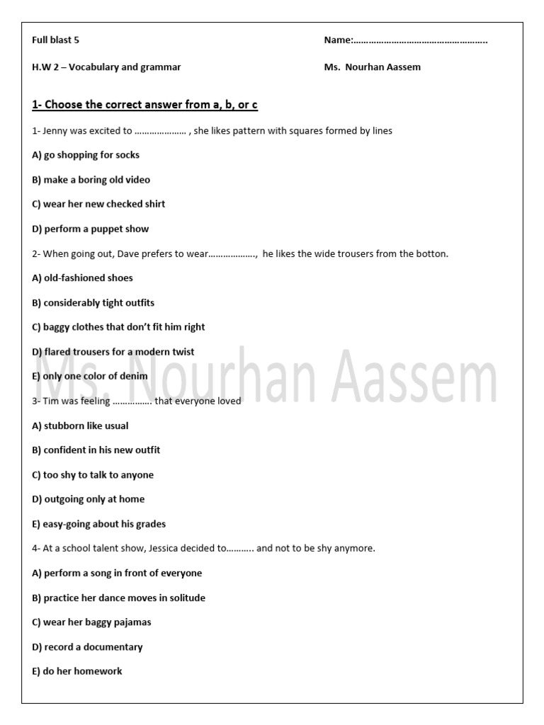 Full Blast 5 Module 1 | PDF