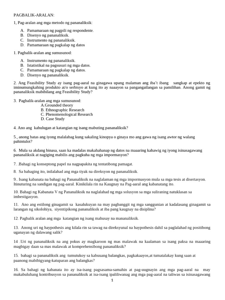 Reviewer Pagpag | PDF