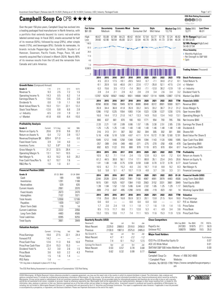 CPB Investment Report | PDF