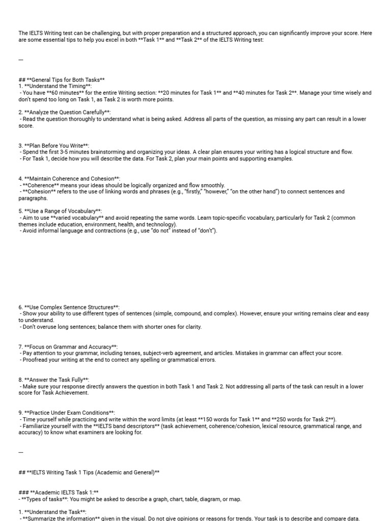 IELTS Writting Tips | PDF