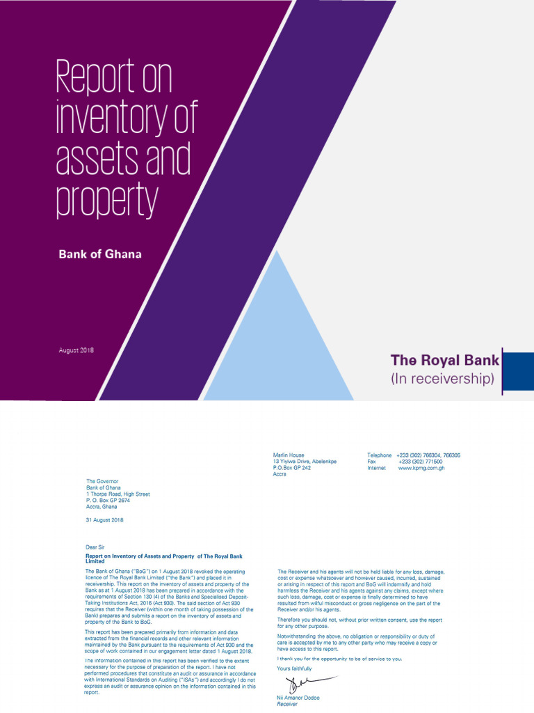 Asset Inventory Report for The Royal Bank | PDF | Banks | Valuation ...
