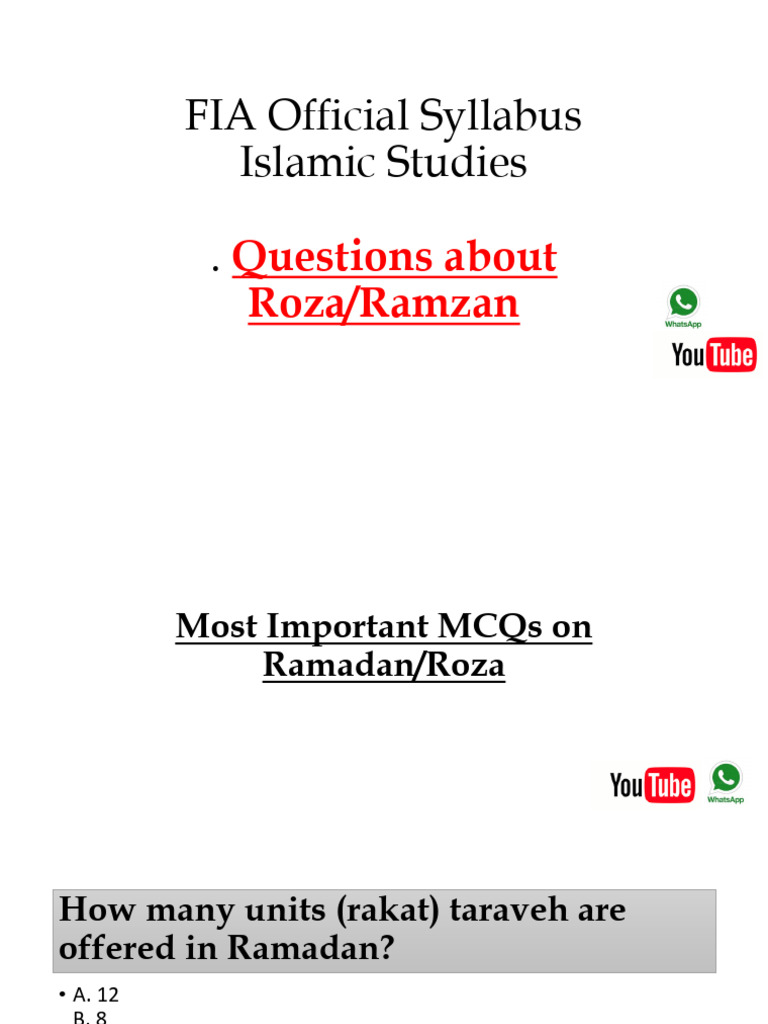 Questions About Ramzan Roza | PDF | Ramadan | Abrahamic Religions