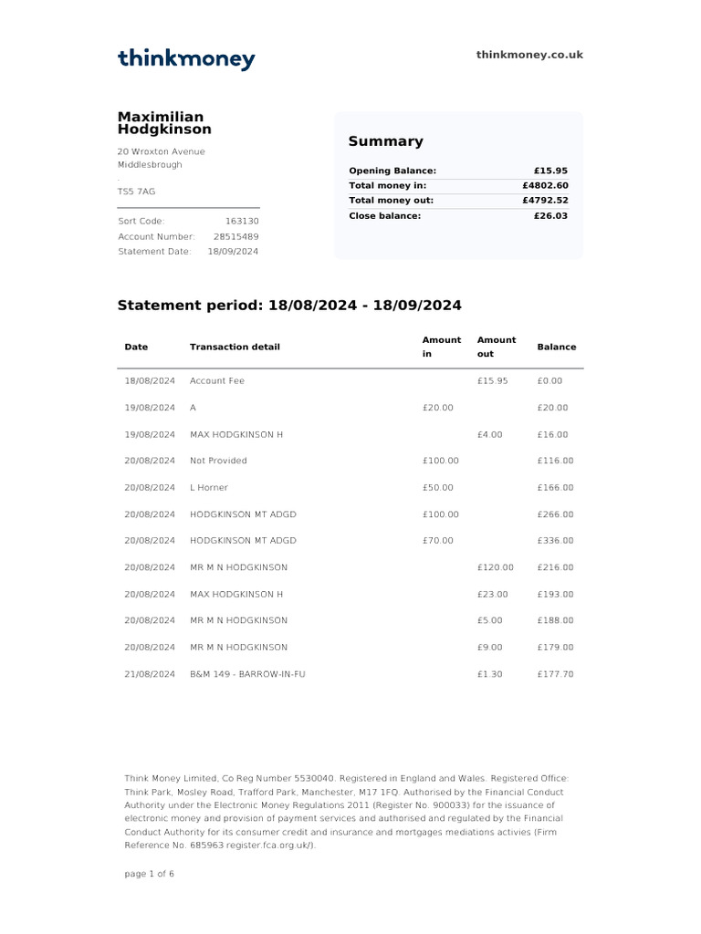 Sep - 2024 Statement TM | PDF