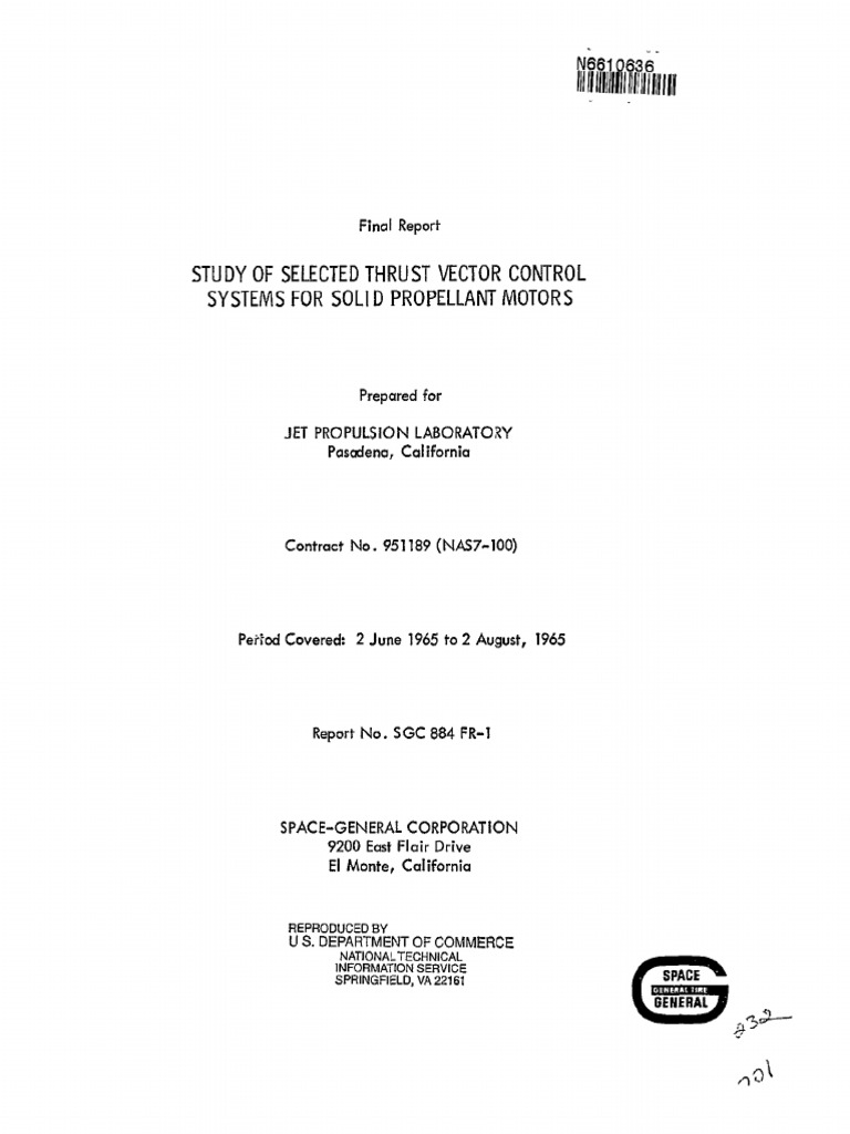 Study of Selected Thrust Vector Control Systems For Solid Propellant Motors | PDF