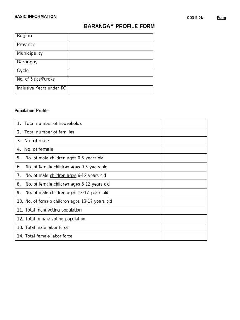 BARANGAY PROFILE | PDF