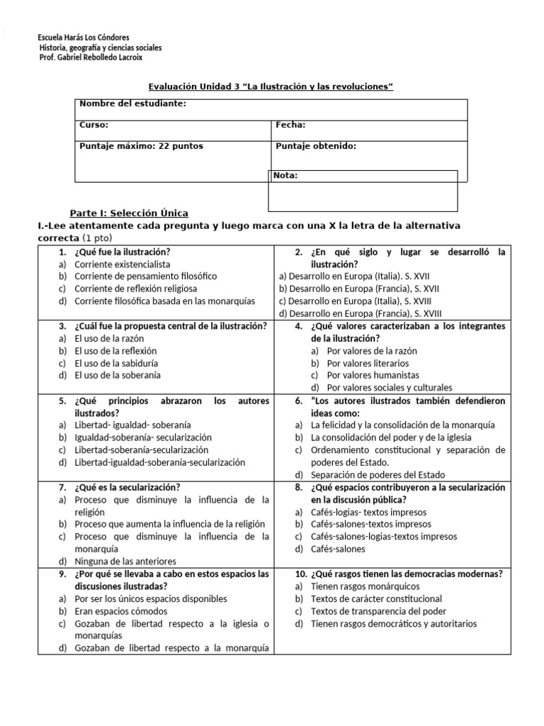 Prueba 6 Dictadura | PDF