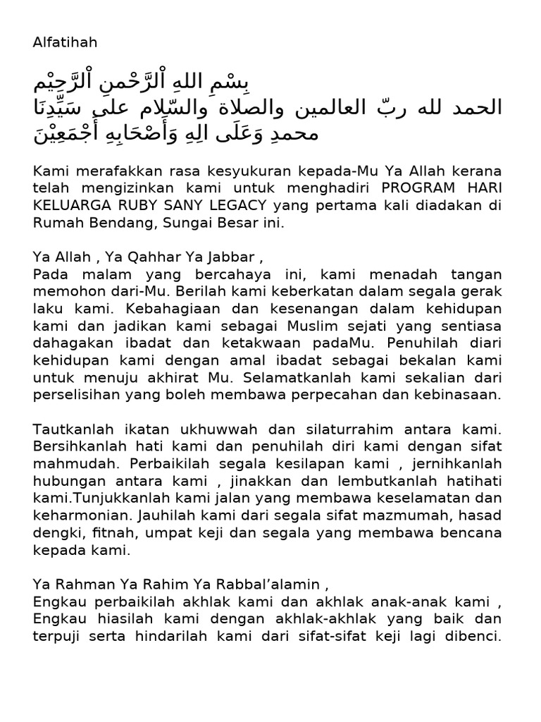 Teks Bacaan Doa | PDF