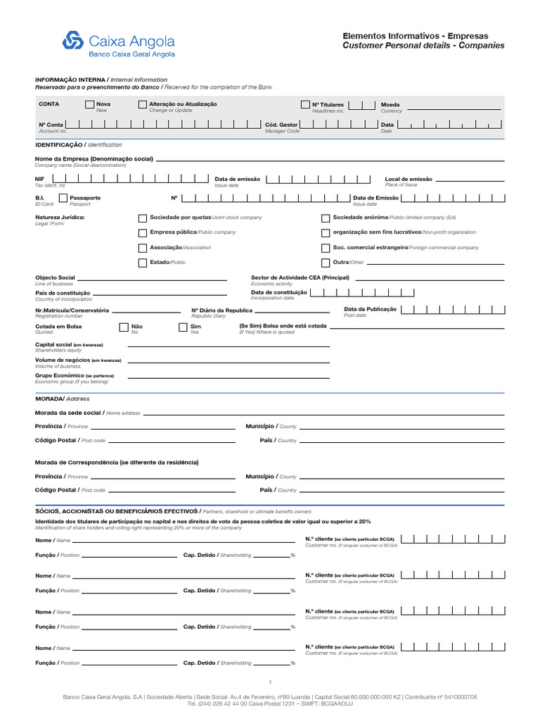 Formulário de Abertura de Conta _EMPRESAS | PDF