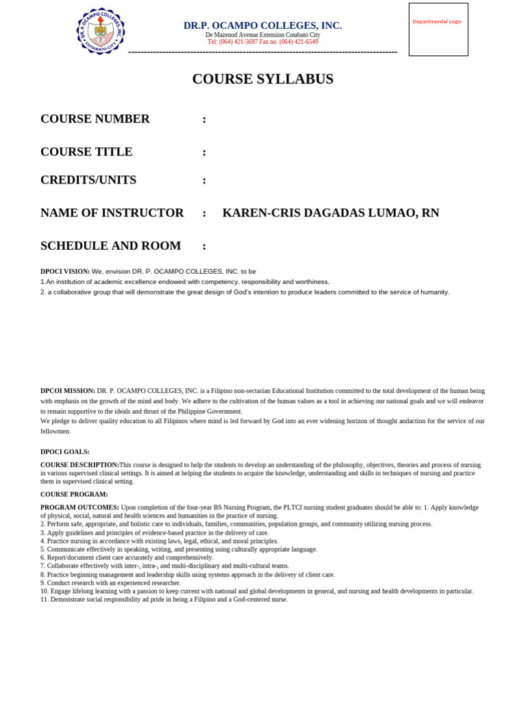 Bioethics Course Syllabus | PDF