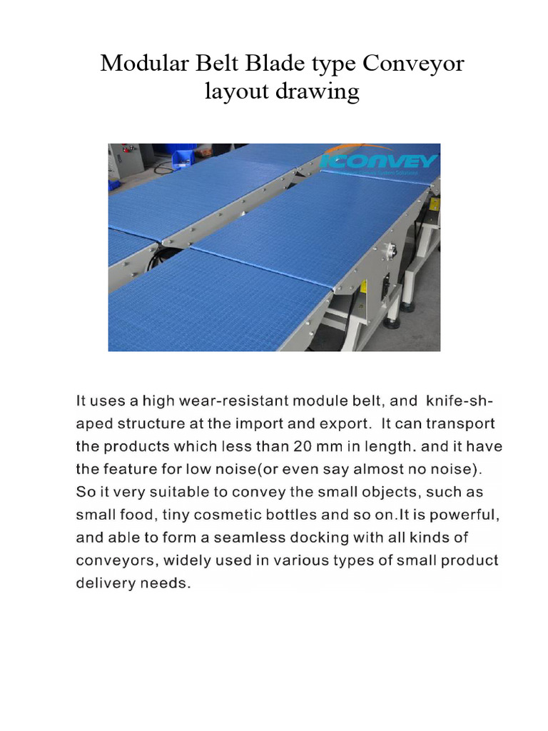 Modular Belt Knife Edge Conveyor Layout Drawing | PDF
