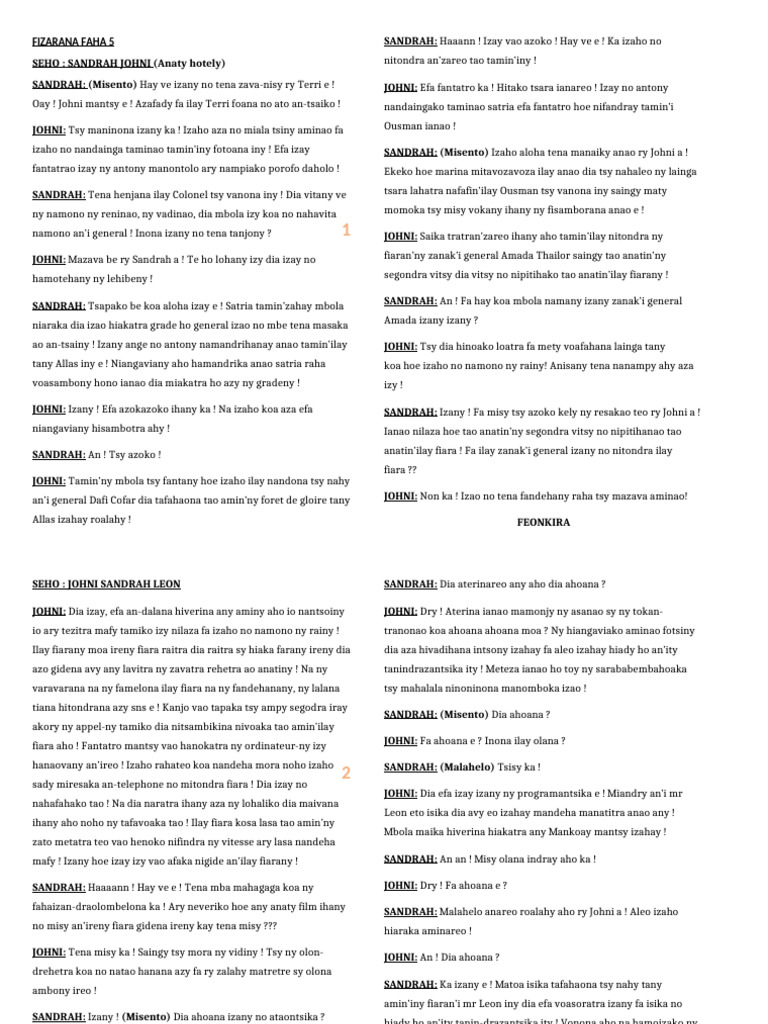 Fizarana Faha 5 | PDF