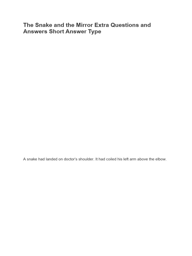The Snake and The Mirror | PDF