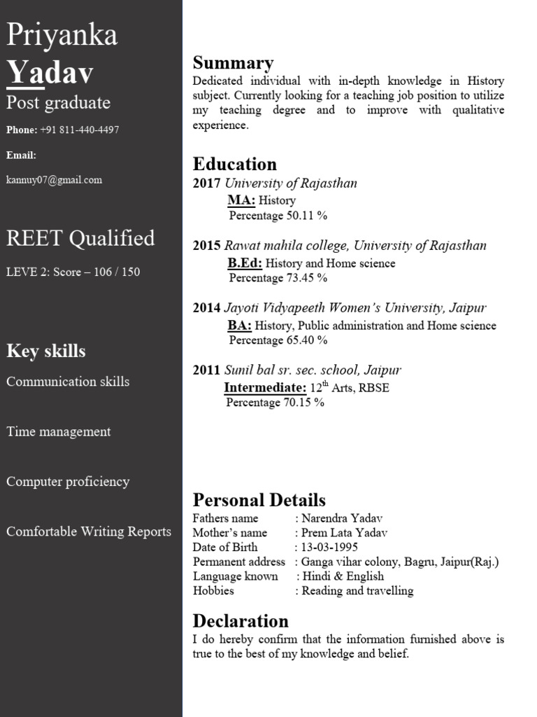 Priya Resume | PDF