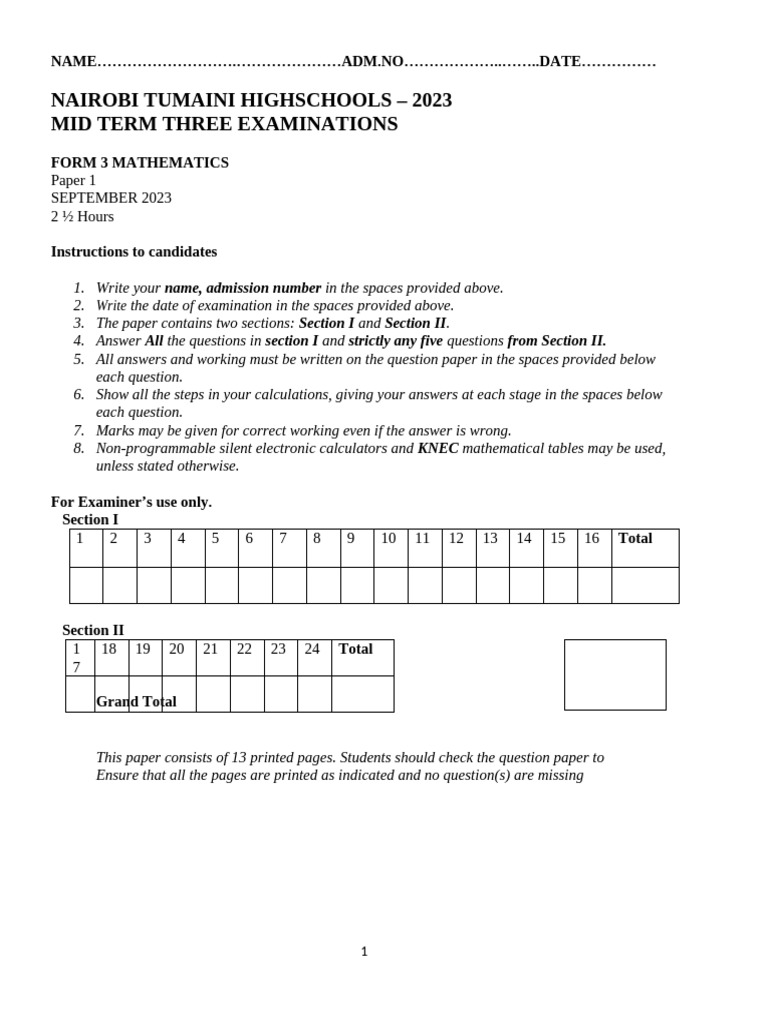 Math F3 Mt3e Sep 2023 | PDF