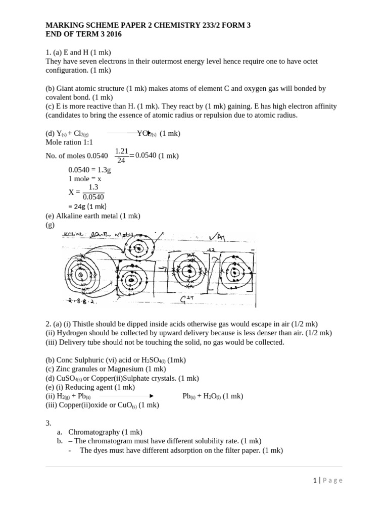 Chemistry Form 3 p2 Ms Mod23042022001 | PDF