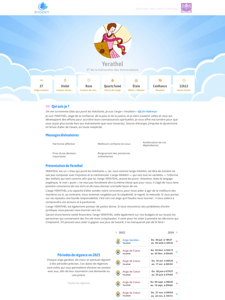 27 - L'ange Gardien Yerathel Et Ses Pouvoirs - Evozen | PDF