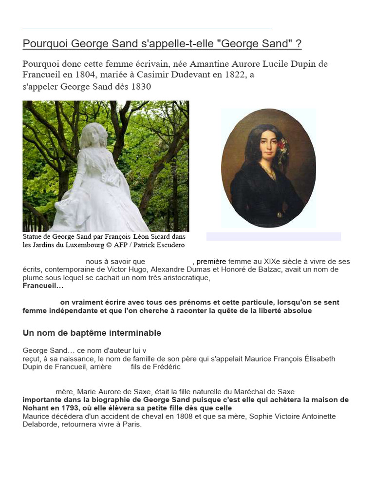 George Sand | PDF | French Novelists | French People