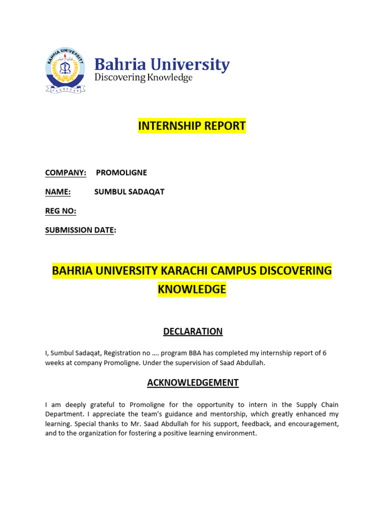 INTERNSHIP REPORT | PDF