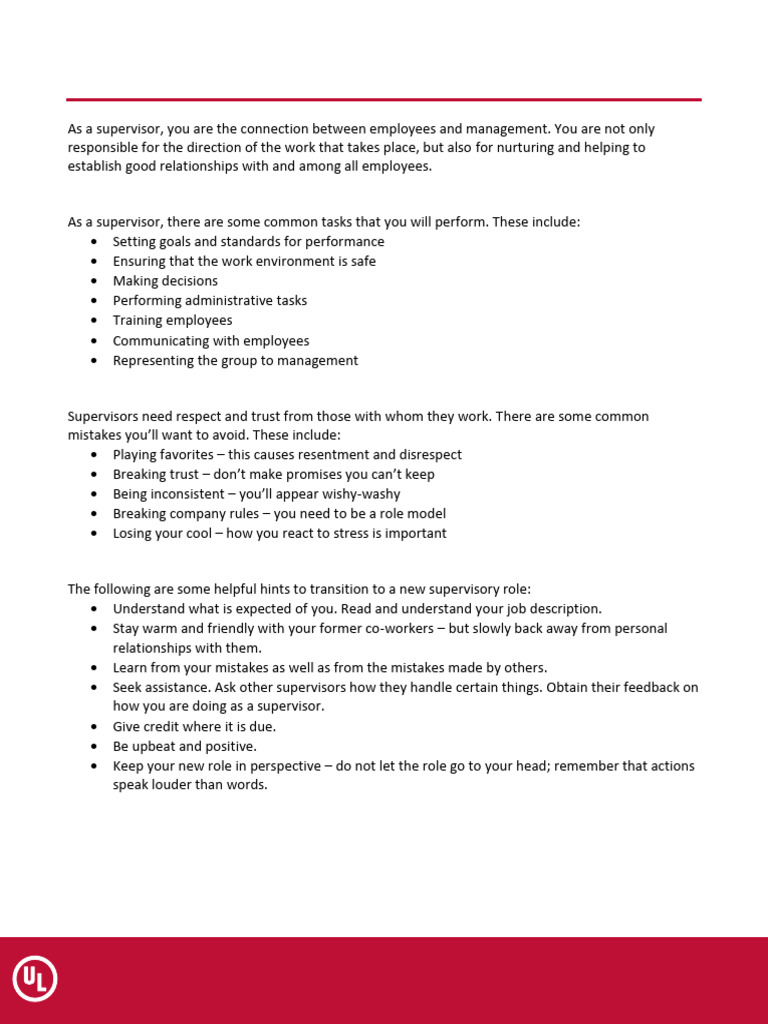 Effective Supervision Job Aid | PDF