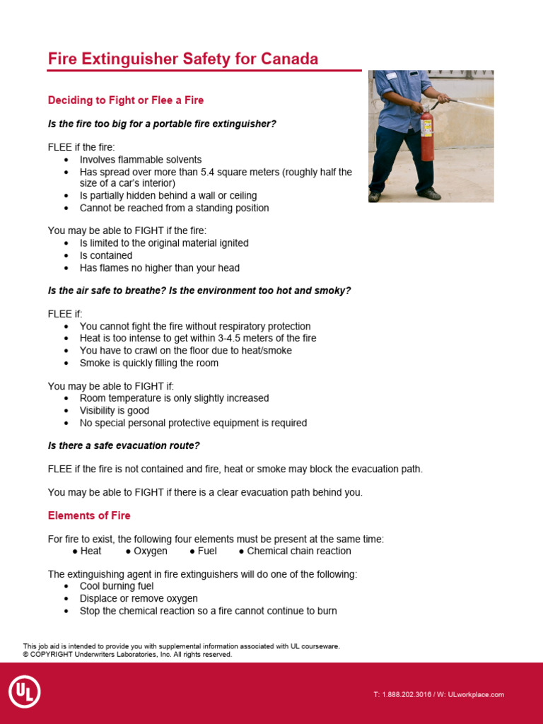 Fire Extinguisher Safety For Canada Job Aid | PDF