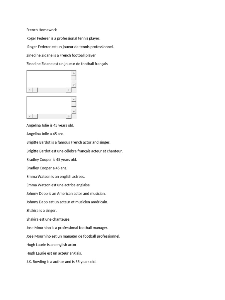 French Homework | PDF