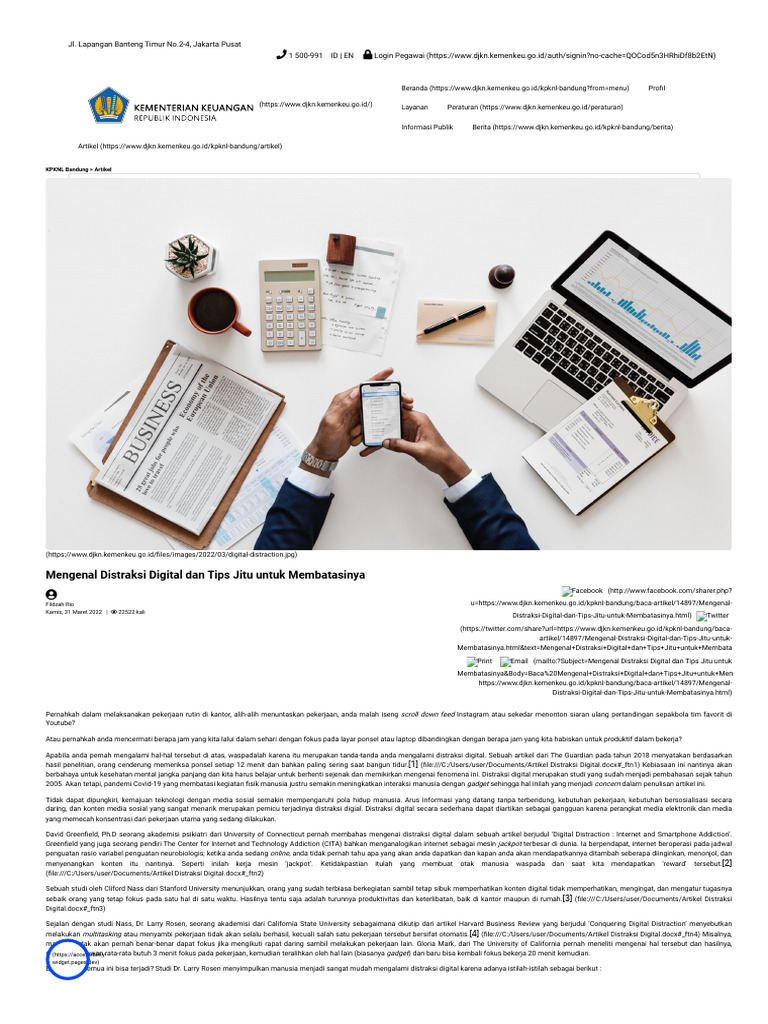 Mengenal Distraksi Digital Dan Tips Jitu Untuk Membatasinya | PDF