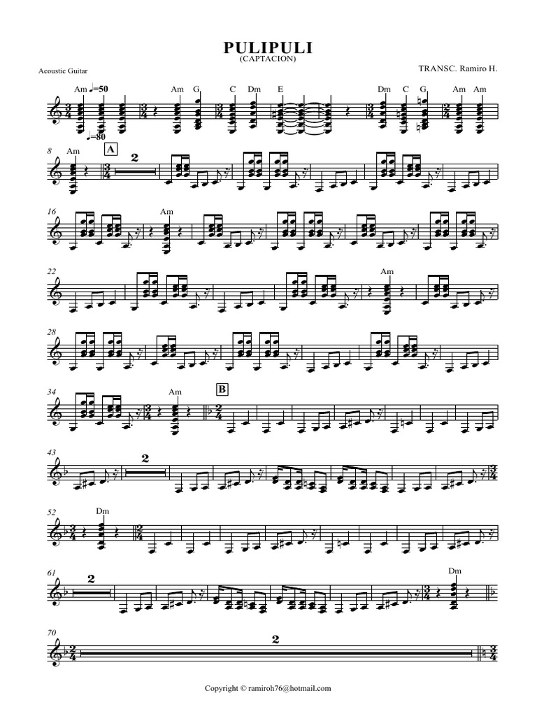 PULIPULI-Captacion - Guitarra | PDF