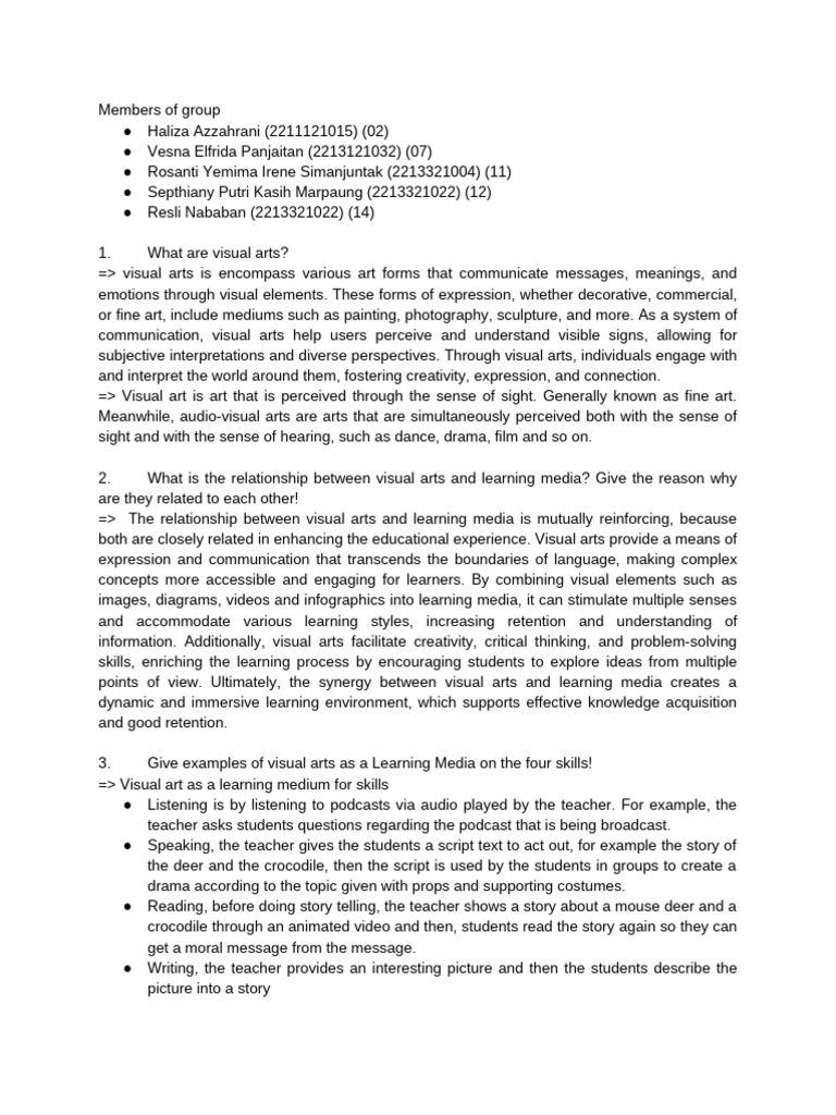 Routine Task 2 - Group 5 - Arts and Ethics 2 | PDF | Learning | Science & Mathematics