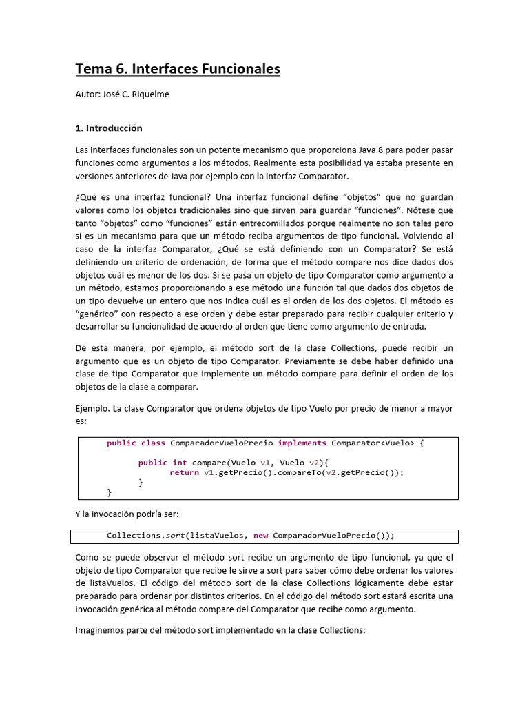 Tema 6 - Interfaces Funcionales | PDF