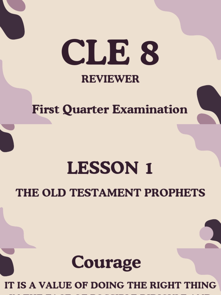 CLE 8 REVIEWER - 1st Quarter | PDF