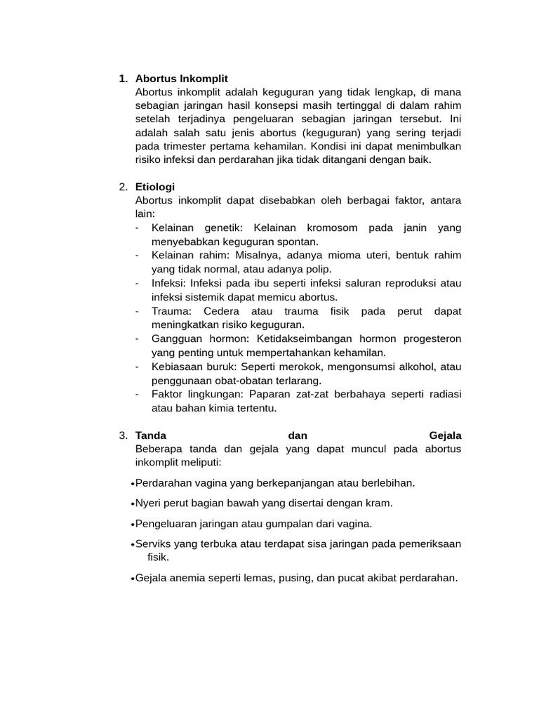 Abortus Inkomplit | PDF