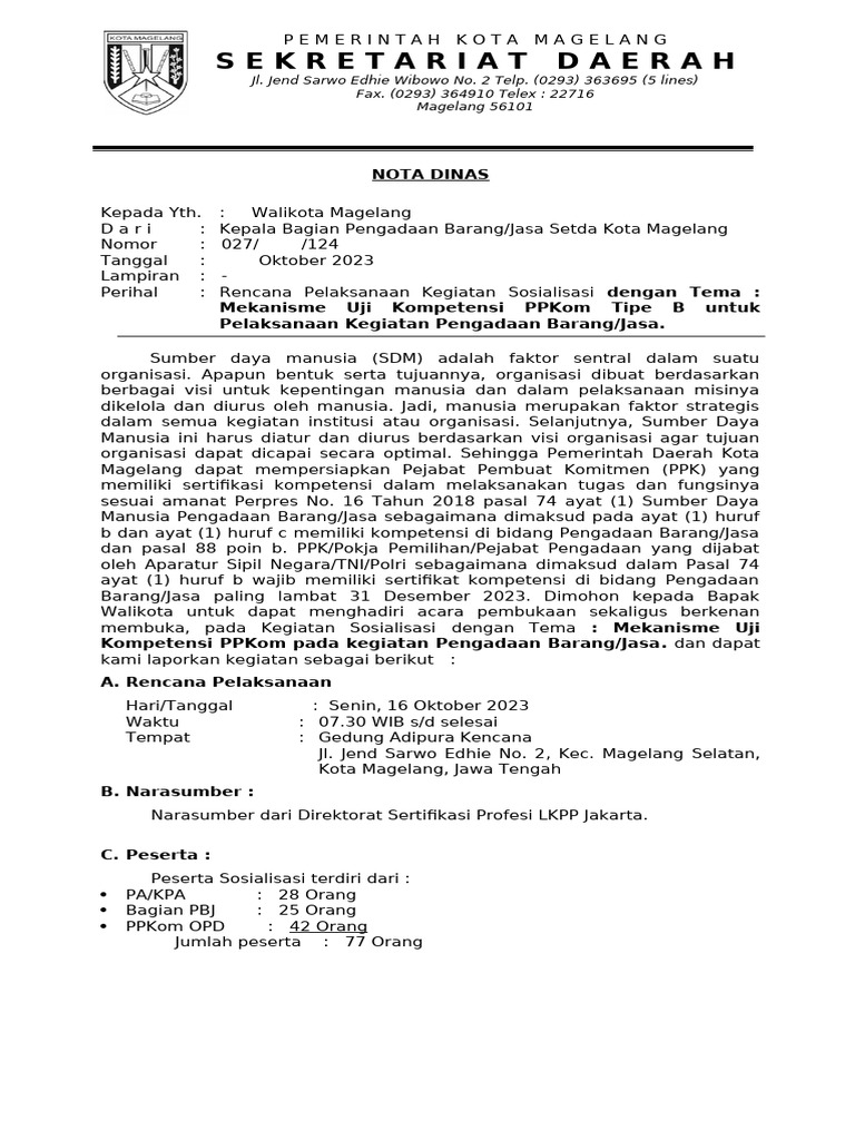 Nodin Kompetensi PPK 2023 | PDF