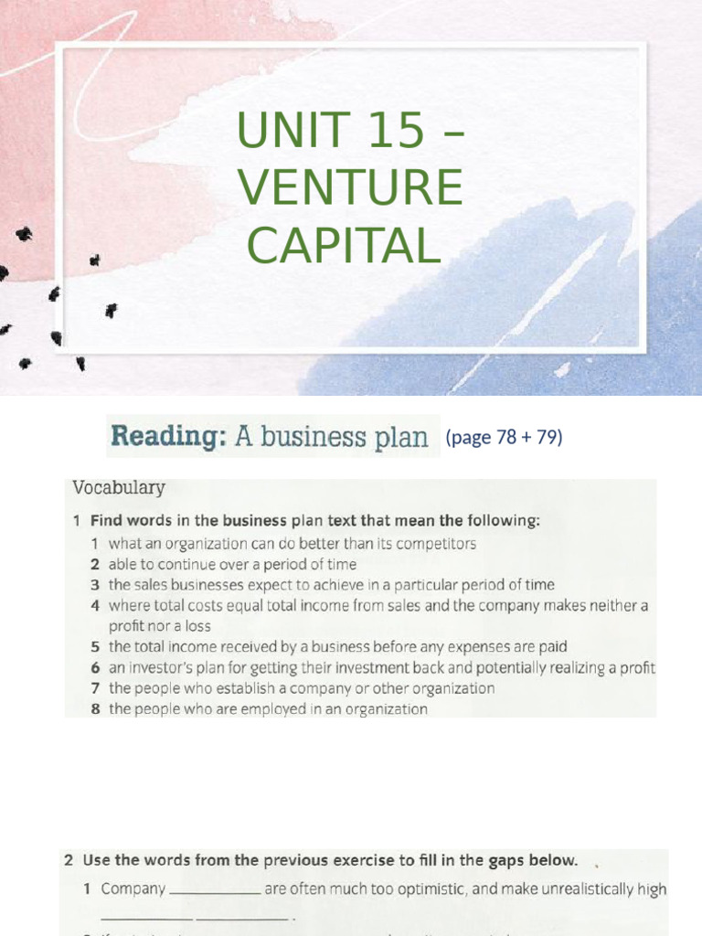 Unit 15 - Venture Capital | PDF