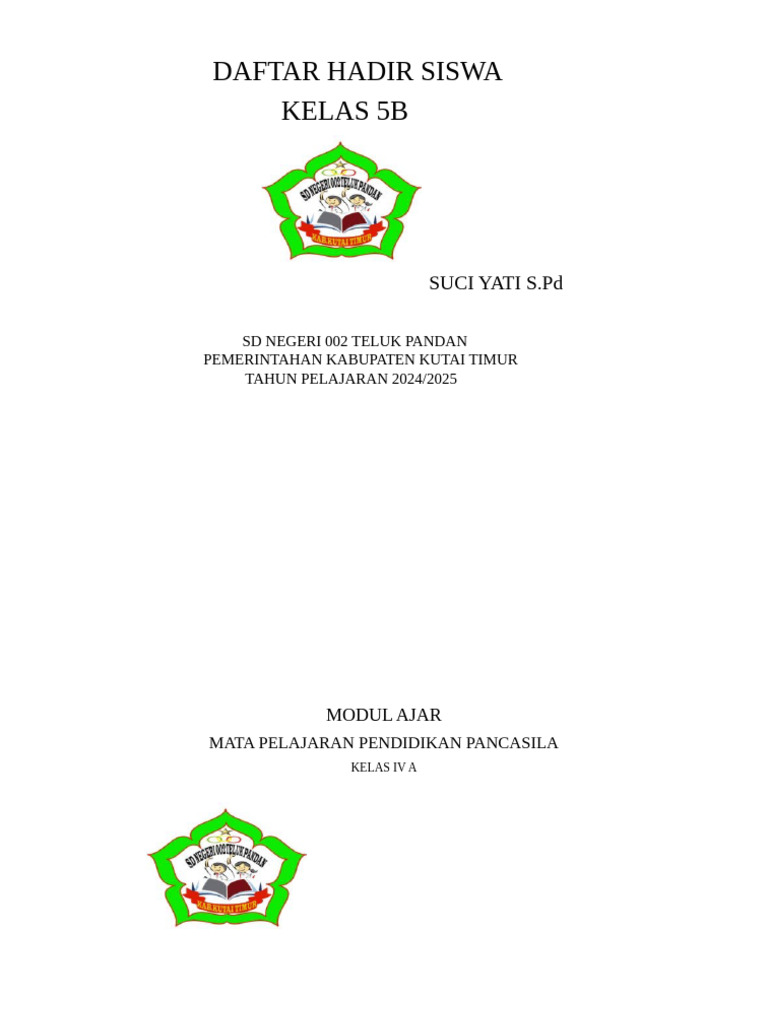 Cover Daftar Hadir Siswa | PDF