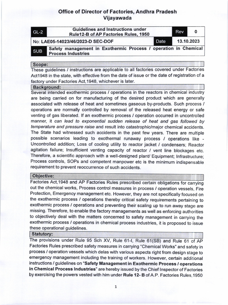 Guidelines to the Factories | PDF