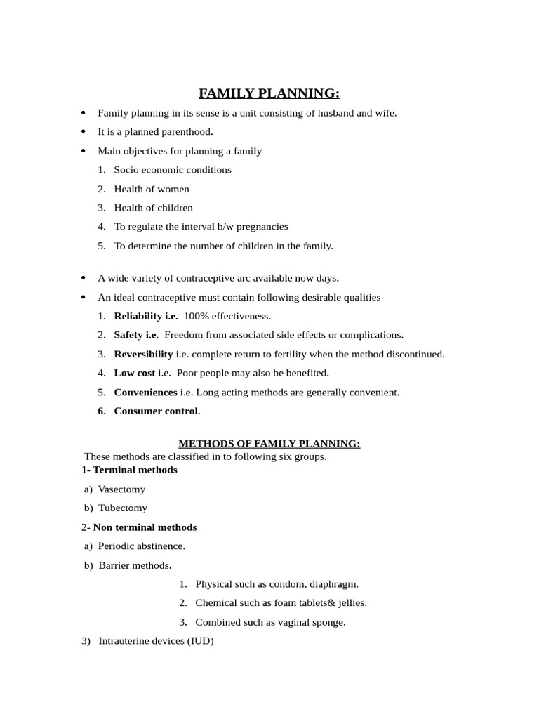 Chap 2.3 Family Planning | PDF