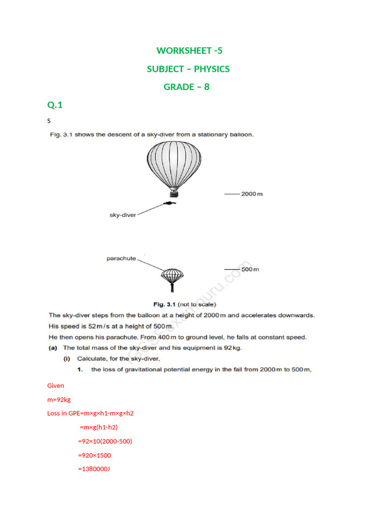 WORKSHEET-_4-Physics (answered) | PDF